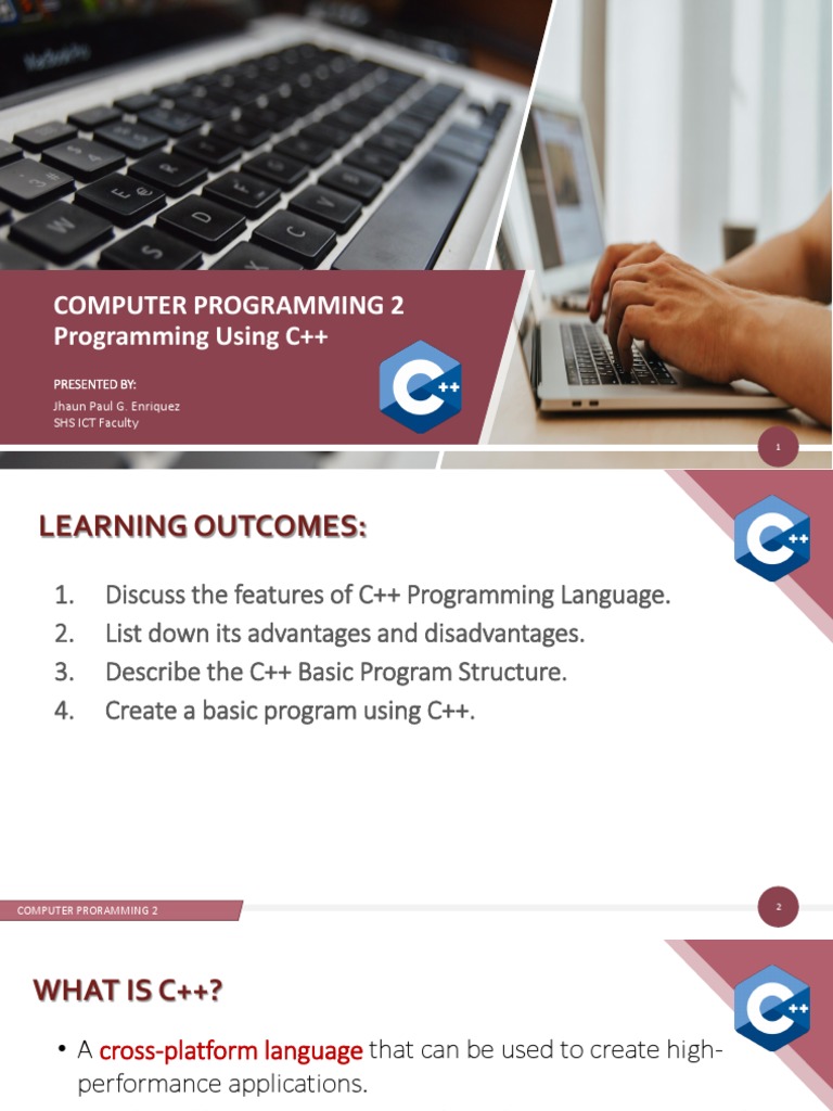 CP2 Module 1 - Programming Using C++ | PDF | C++ | Computer Program