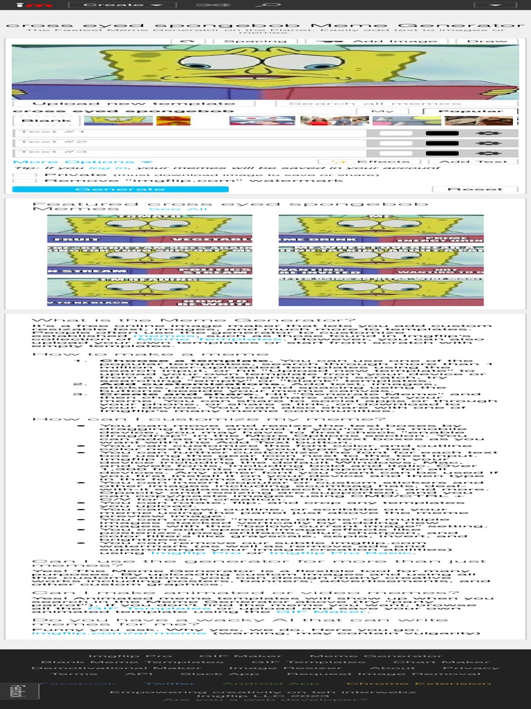 Cross Eyed Spongebob Meme Generator - Imgflip | PDF | Computing | Software