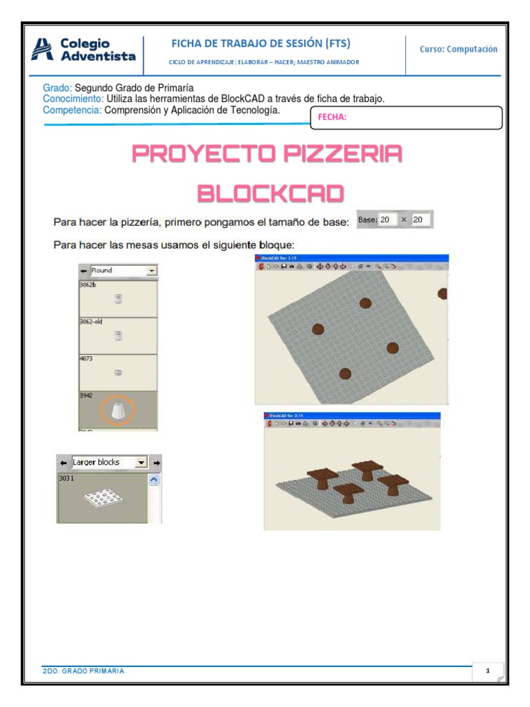 Sesión 4 Proyecto Pizzeria BlockCad | PDF