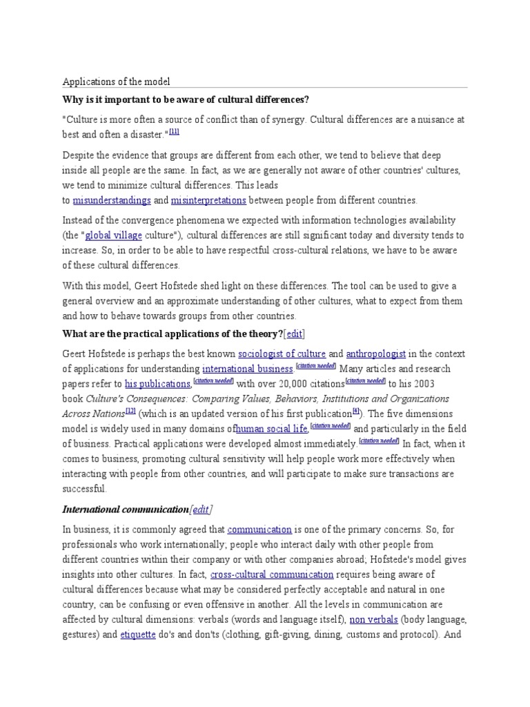 Applications of The Model Hofstede | PDF | Communication | Human ...