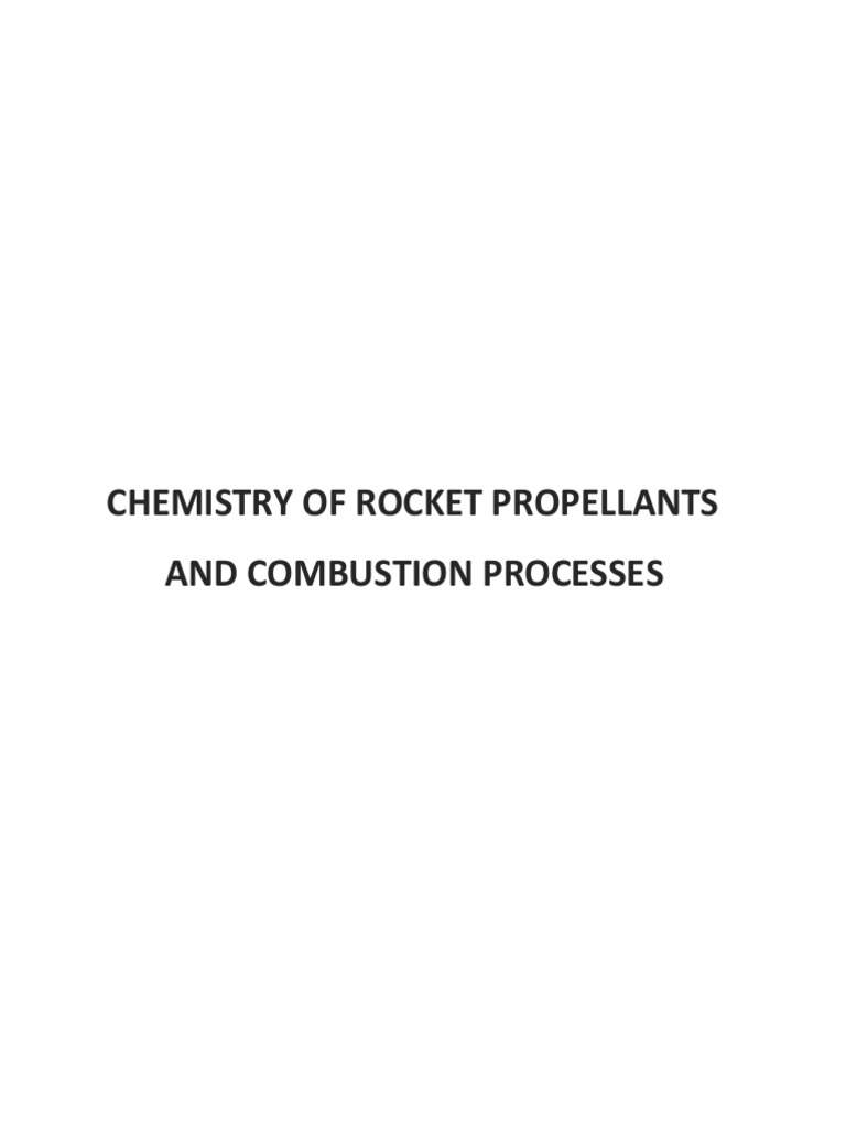 Chemistry Of Rocket Propellants Pdf Rocket Propellant Rocket Engine