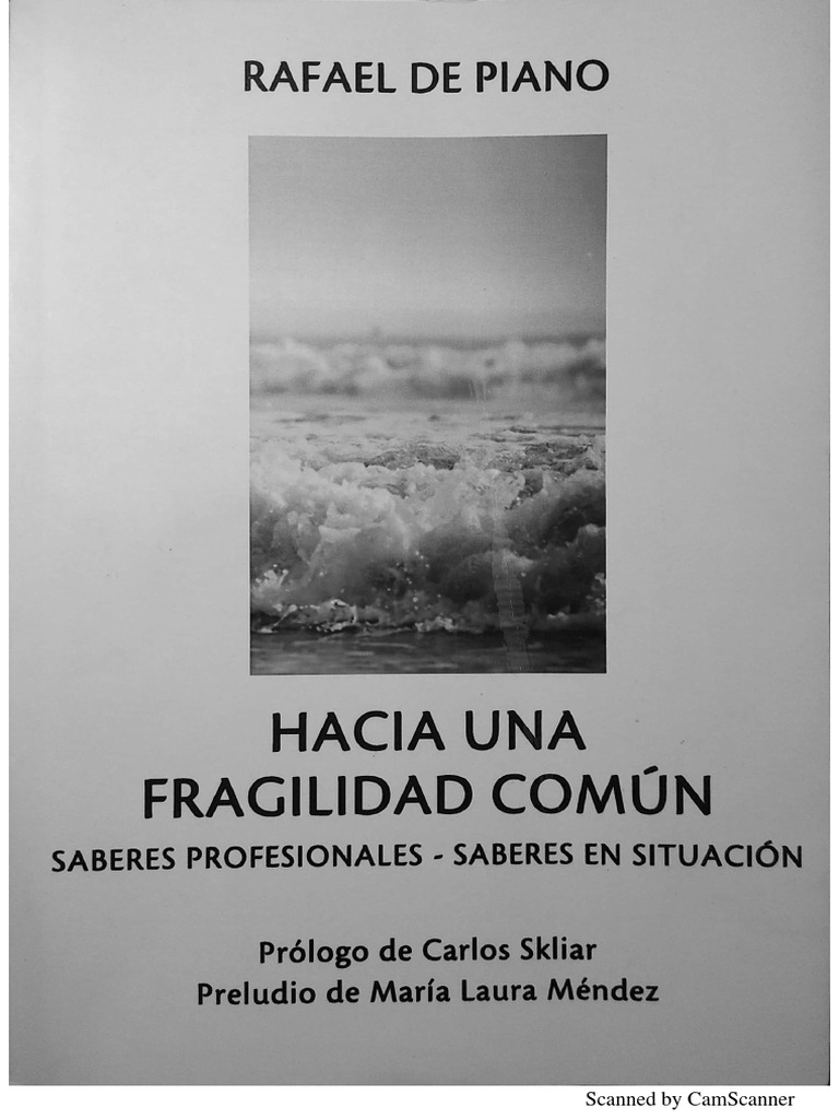 Hacia Una Fragilidad Común, Saberes Profesionales - Saberes en Situación (De Piano Rafael 2019 ...