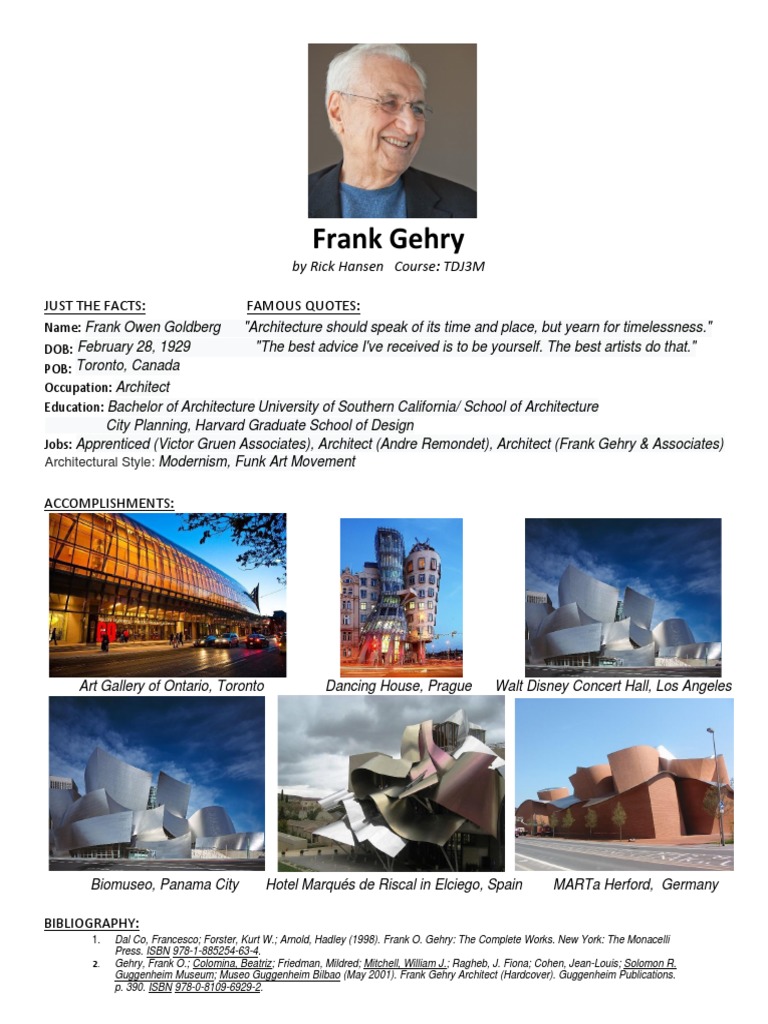 Frank Gehry: Just The Facts: Famous Quotes | PDF