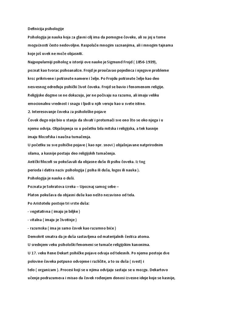 Definicija Psihologije | PDF