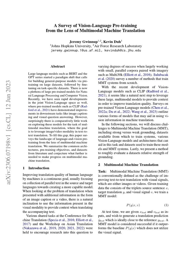2 - 23 - A Survey of Vision-Language Pre-Training From The Lens of Multimodal Machine ...