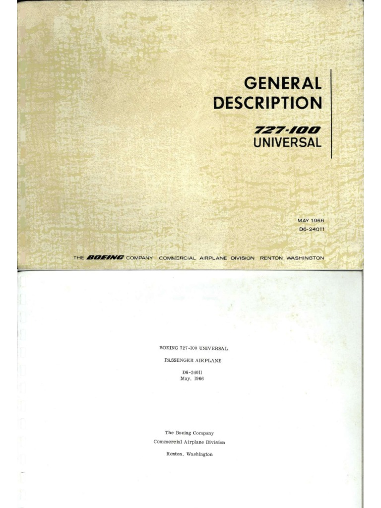 Boeing 727-100 Universal General Description-1966 | PDF