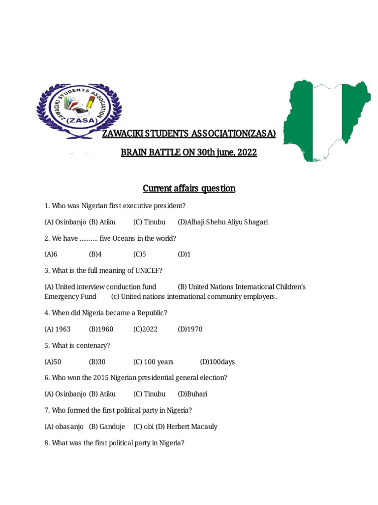 100 Current Affairs Questions and Answers | PDF