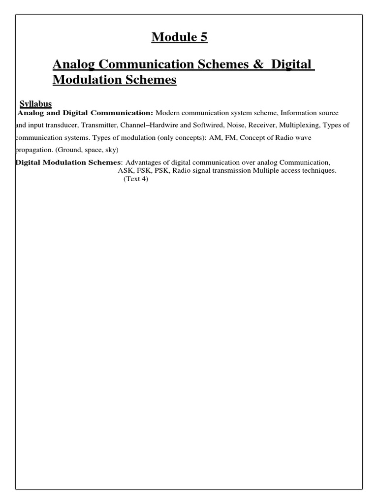 Introduction To Electronics Engineering 22ESC143 | PDF | Channel Access Method | Modulation