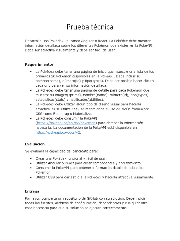 Prueba Técnica Javascript | PDF