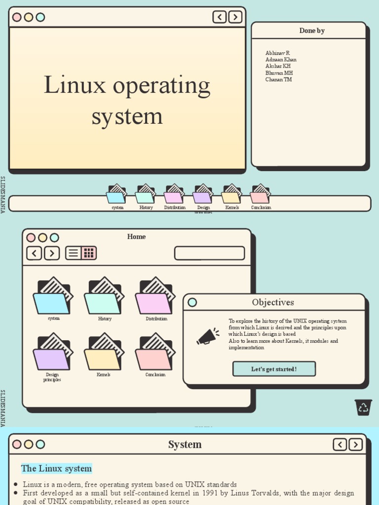 Linux Operating System: Done by | PDF | Linux Distribution | Kernel (Operating System)