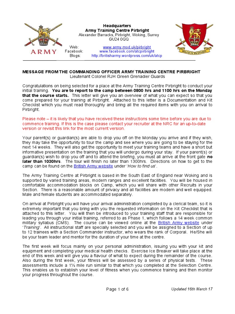 Alexander Barracks, Pirbright, Woking, Surrey GU24 0QQ Web: Facebook ...