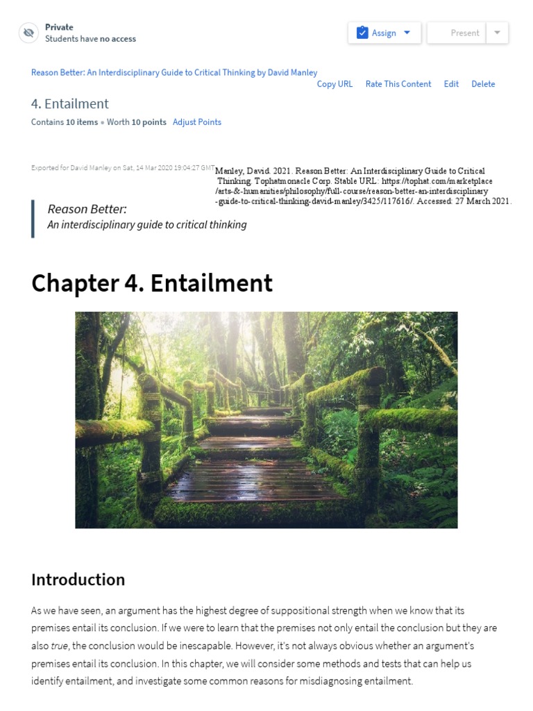 Manley CH 4 Part 1 | PDF | Deductive Reasoning | Argument