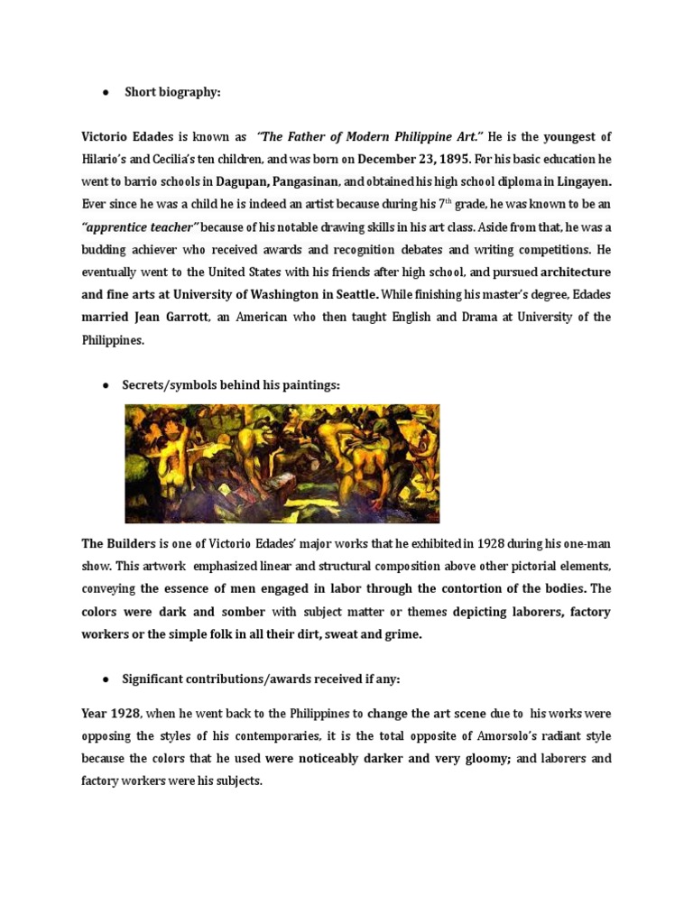 Victorio Edades: Father of Modern Philippine Art | PDF
