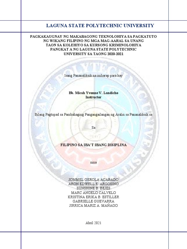 Laguna State Polytechnic University | PDF