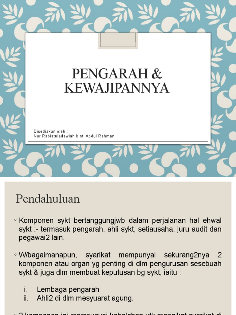 Pengarah Dan Kewajipan | PDF