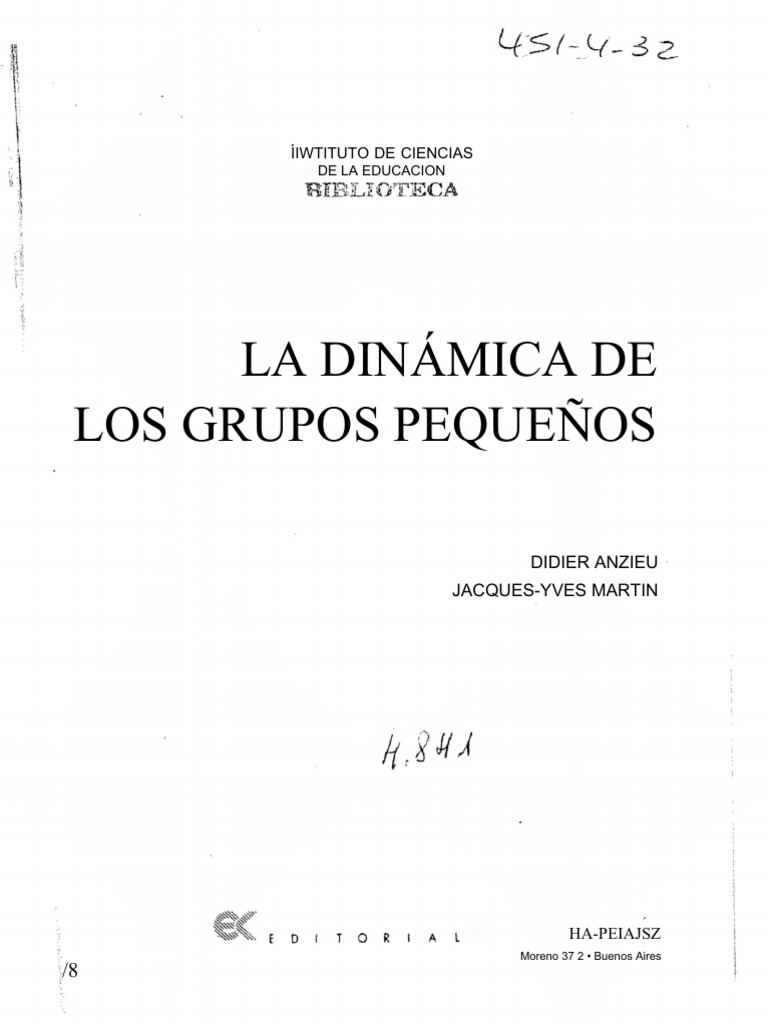 ANZIEU-MARTIN La Din - Mica de Los Grupos Peque - Os - PP 115 A 119 y 195 A 198 - OCR | PDF