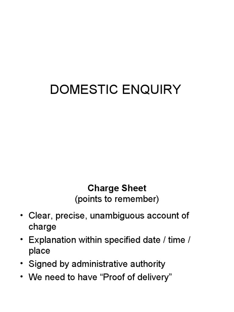 Domestic Enquiry - Brief Process & Protection | PDF | Arbitral Tribunal ...