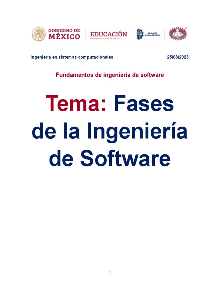 Fases de La Ing de Software | PDF | Software | Ingeniería de software