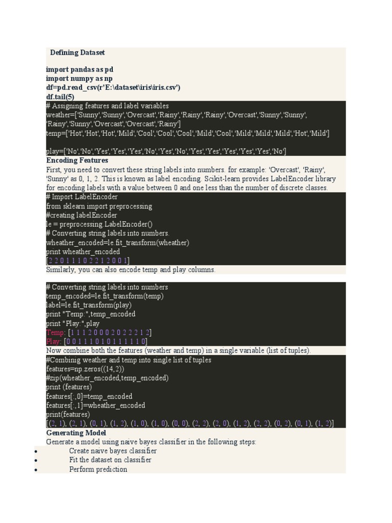 Gaussian Naive Bayes Code | PDF