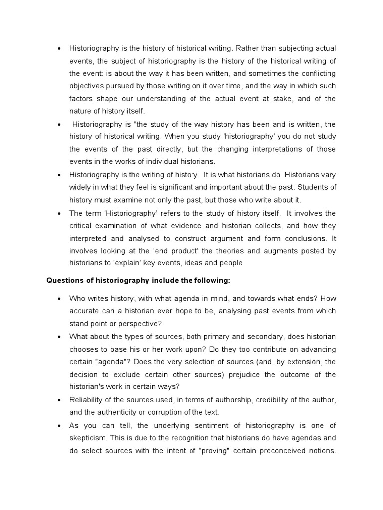 Historiography: Analyzing Historical Writing | PDF | Historiography ...