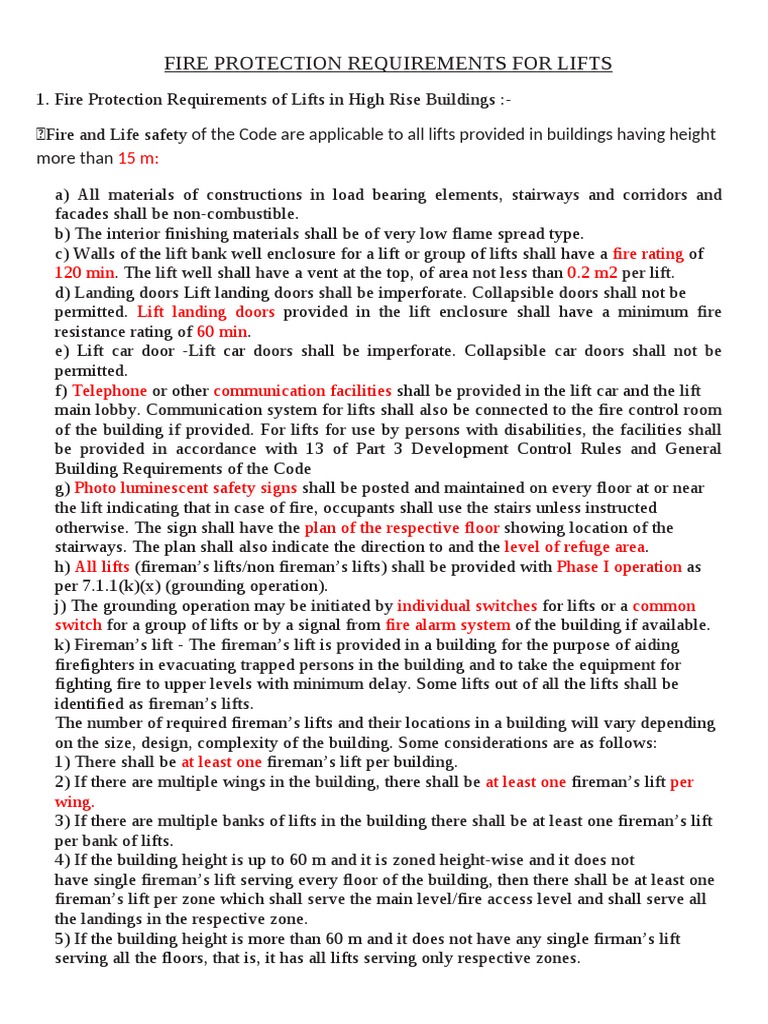 Fireman Lift Note | Download Free PDF | Elevator | Firefighter