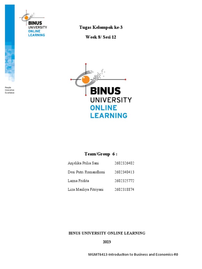 Team 6 - TK3 Introduction To Business & Economic | PDF