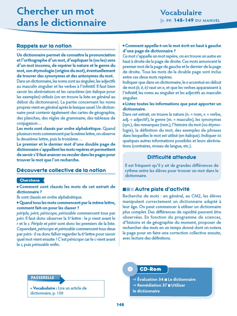 Outils Pour Le Français GUIDE CM2 Voc | PDF