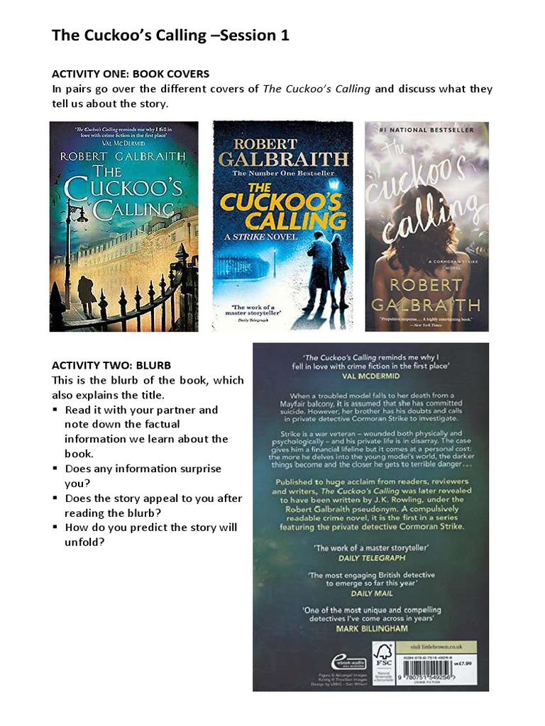 003 The Cuckoo's Calling-Session1 - v2 | PDF