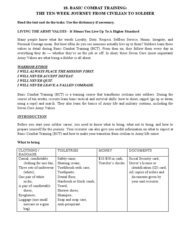 Reading 18 - BASIC COMBAT TRAINING-2021-04-12 | PDF