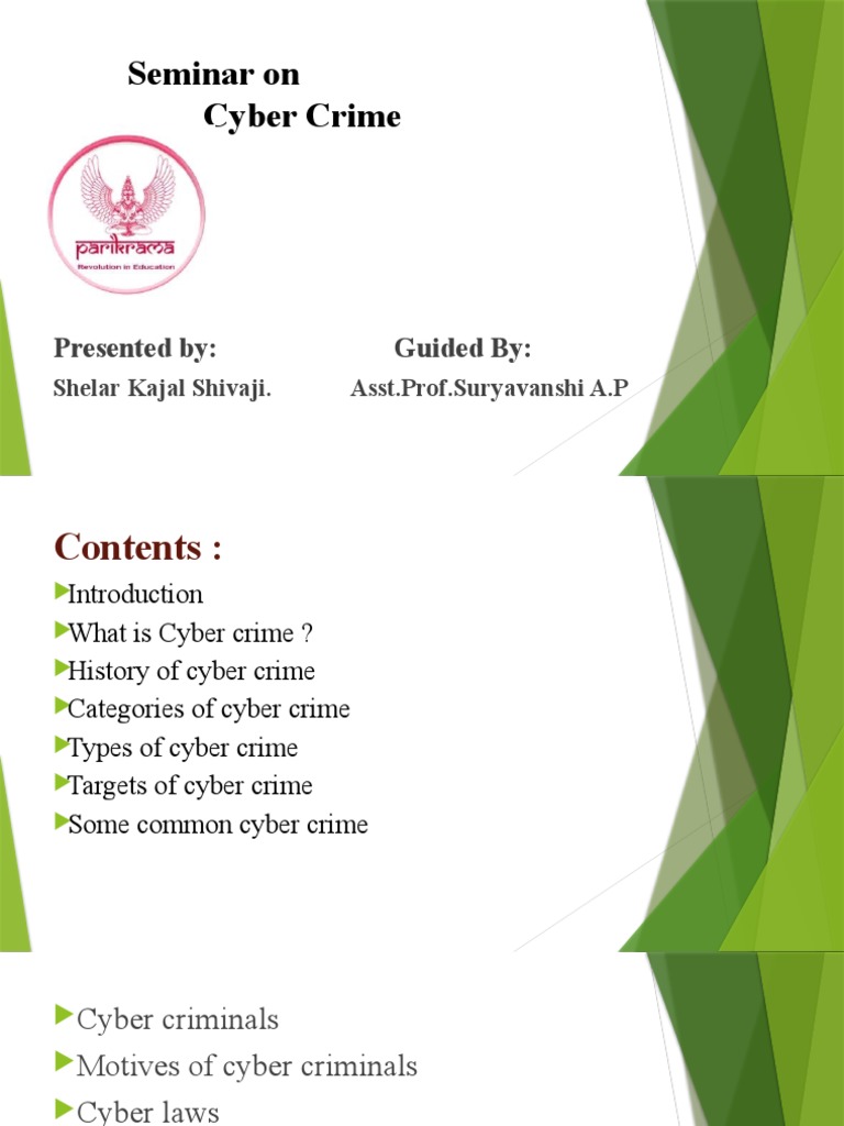 Cyber Crime Presentation | PDF | Cyberwarfare | Security