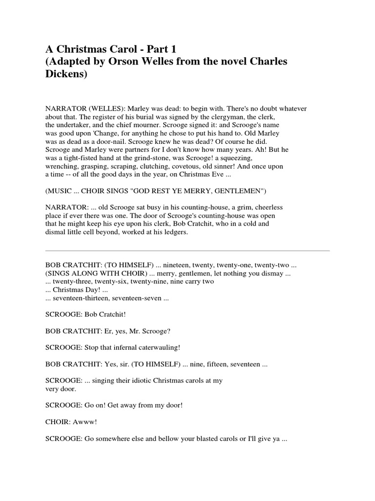 A Christmas Carol - Part 1 | PDF