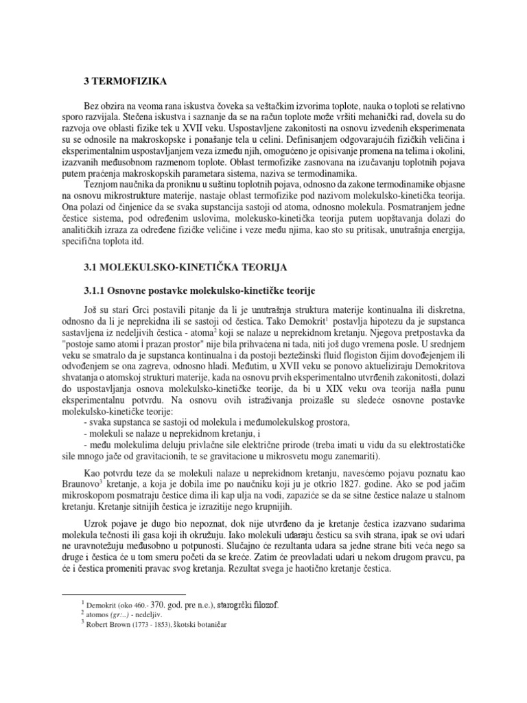 Molekulsko Kinetička Teorija | PDF
