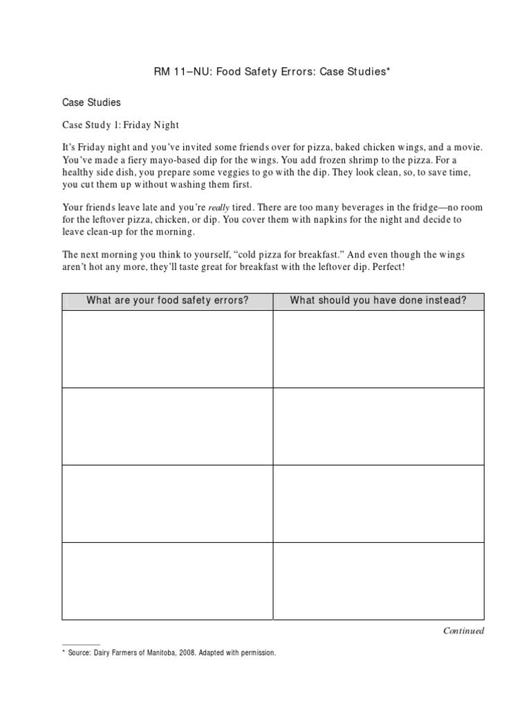 Food Safety Errors | PDF | Food And Drink | Foods