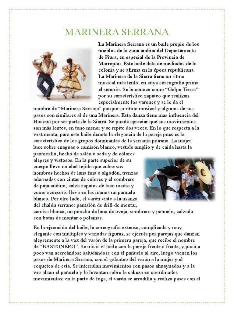 MARINERA SERRANA | PDF | Bailes
