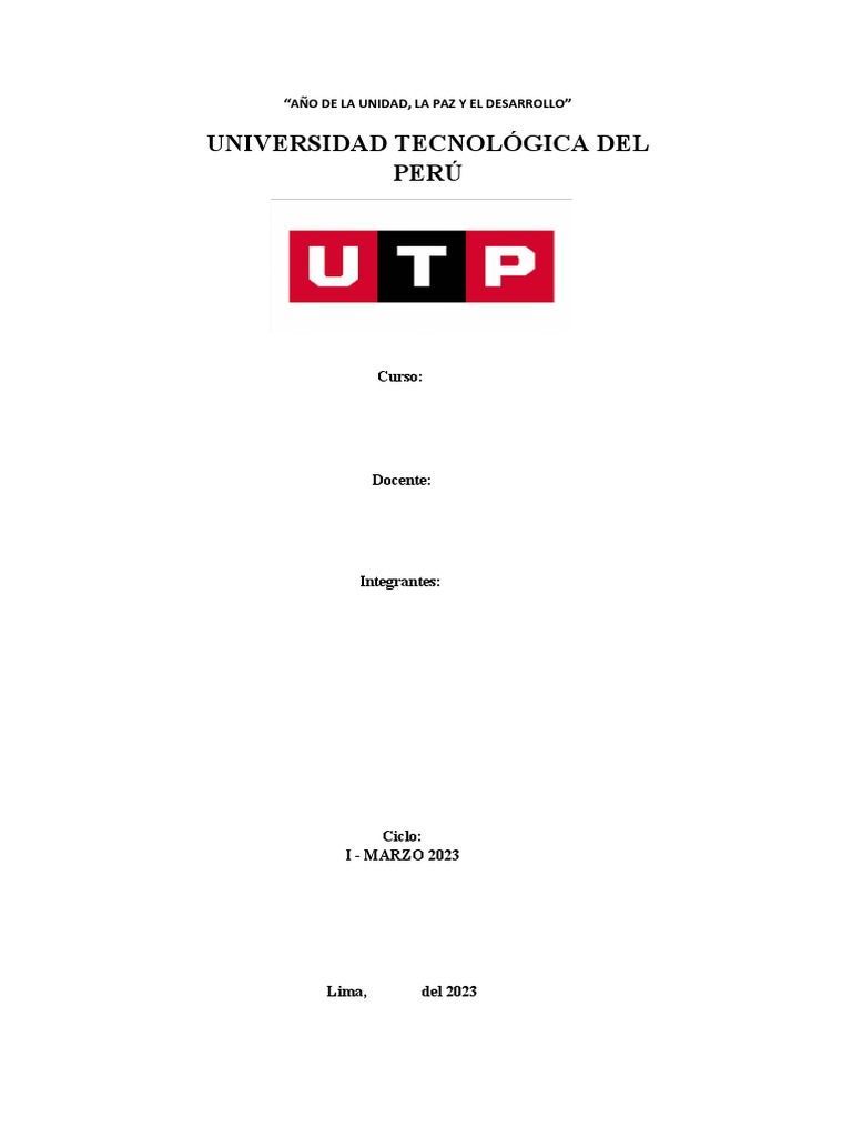 Caratula Utp | PDF | Informática