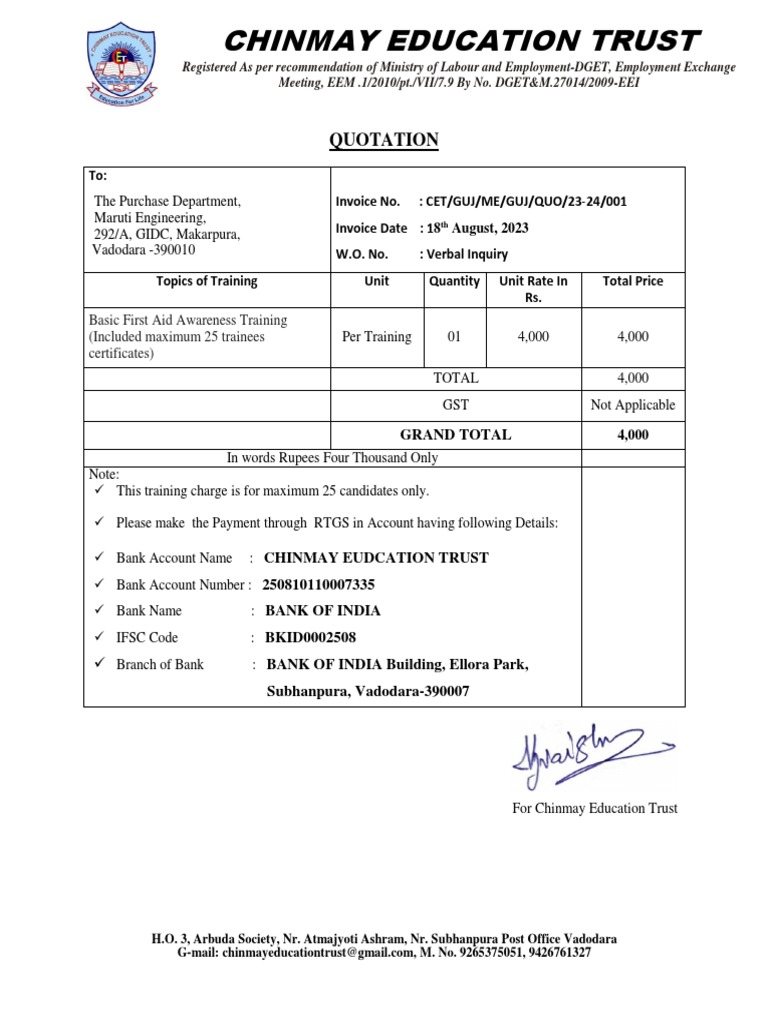 Quotation Maruti Engineering 2023 | PDF | Business