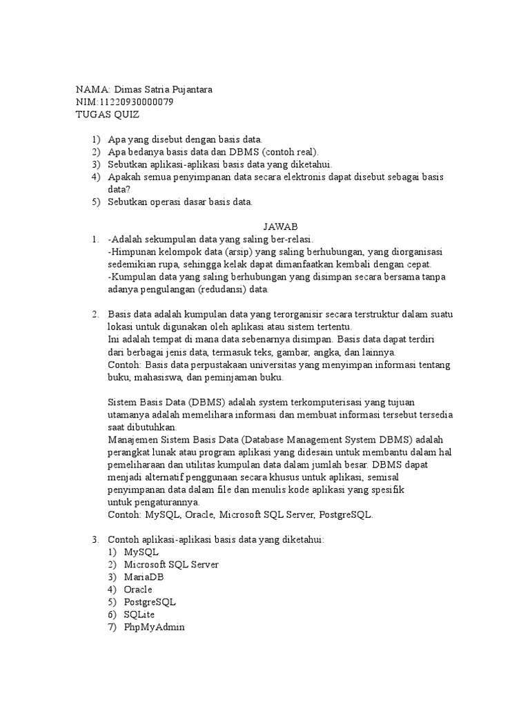 Dasar-Dasar Basis Data | PDF | Komputer