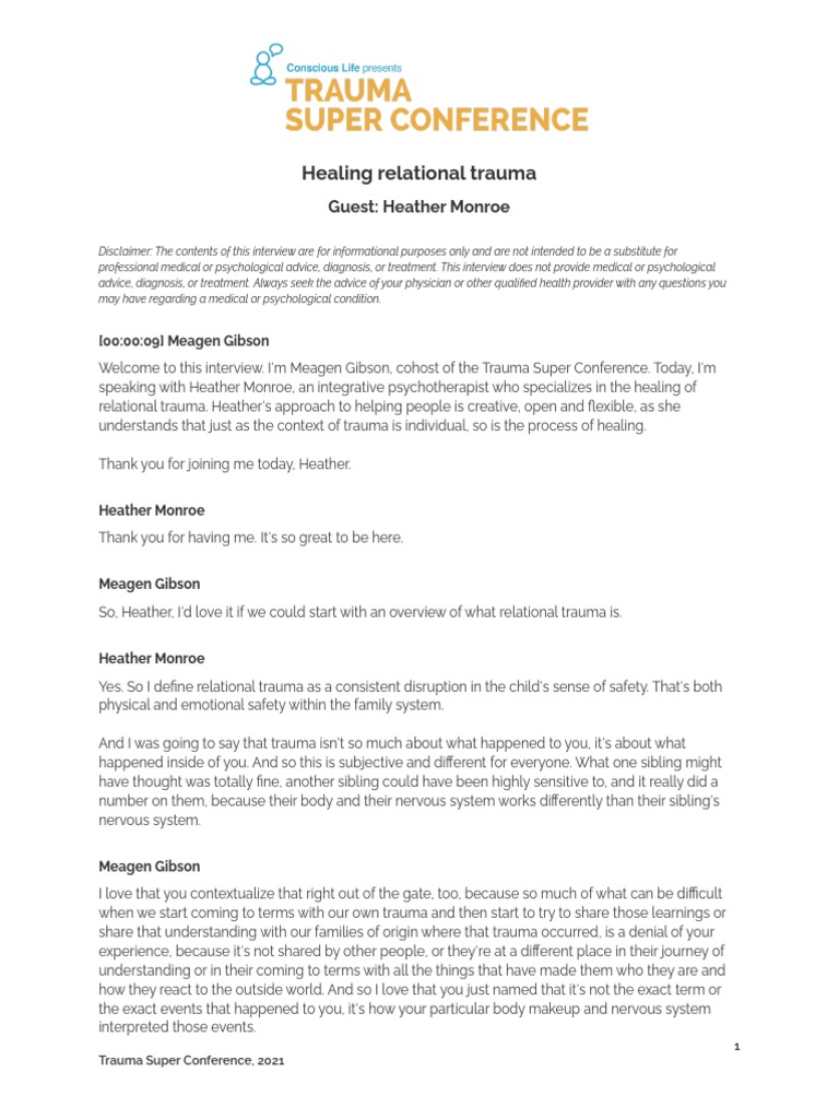 4.2 Heather Monroe - Healing Relational Trauma | PDF | Attachment ...