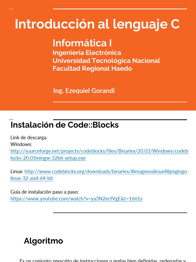 Introducción Al Lenguaje C | PDF | Programación | Programa de computadora