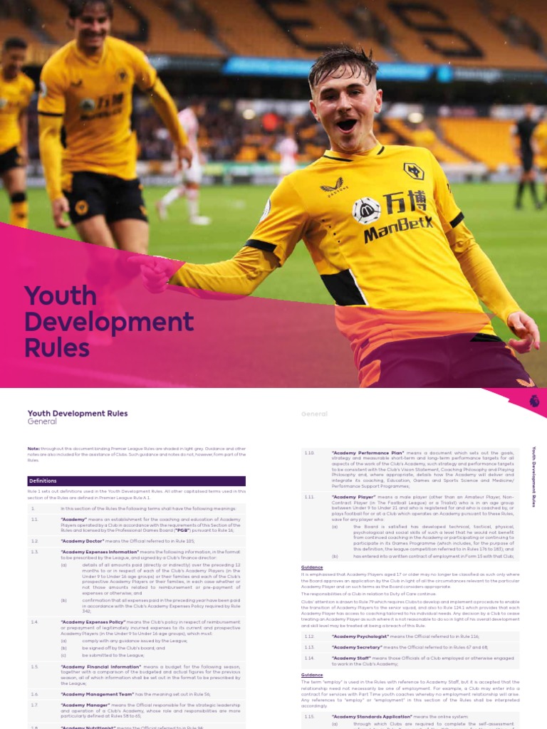 Handbook - 2022 23 - PL Youth Development Rules | PDF | Association ...