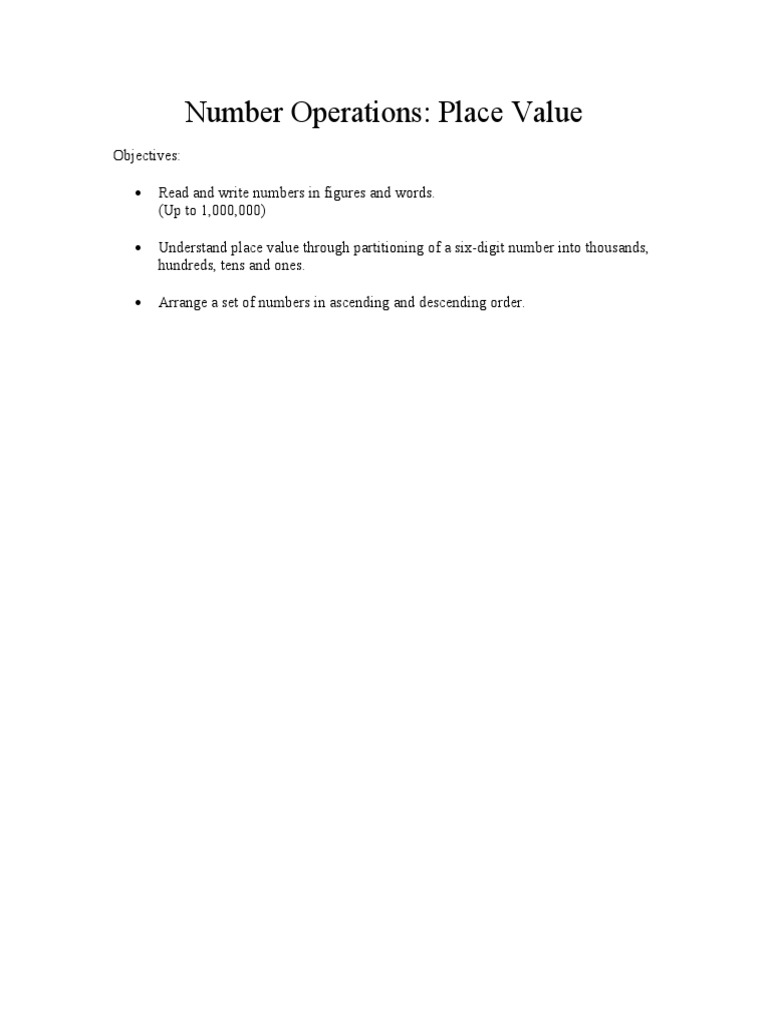 Place Value TASKS | PDF