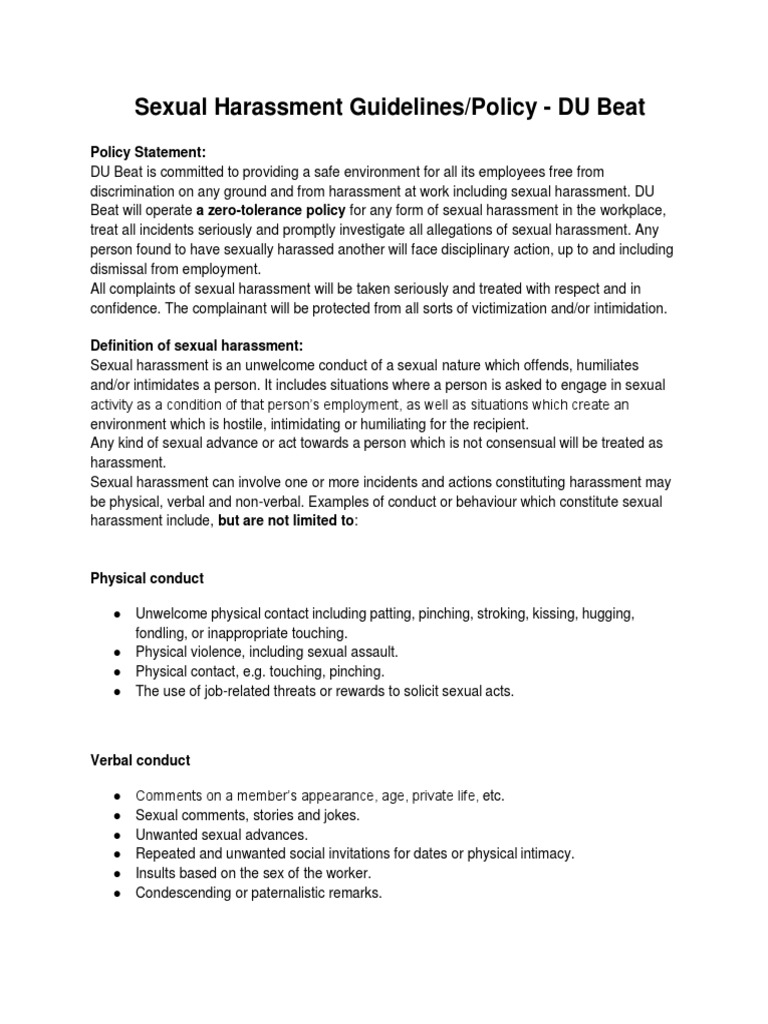 ICC POSH Guidelines Form | PDF | Sexual Harassment | Justice