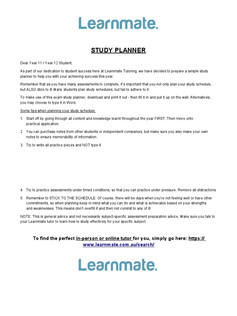 Study Plan Template 04 | PDF | Learning | Cognition
