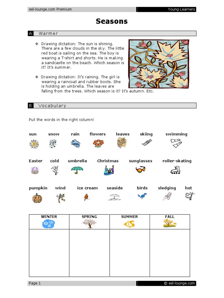 Yl14 Seasons | PDF | Language Arts & Discipline