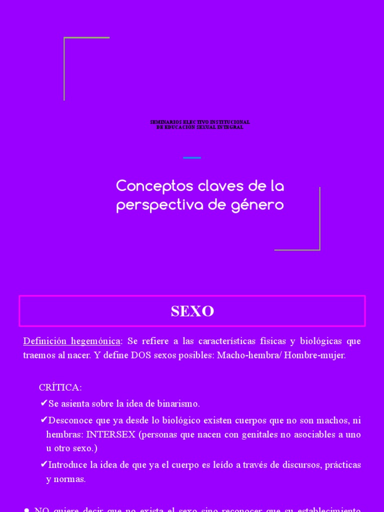 Conceptos Basicos de La Perspectiva de Genero ESI | PDF | Género | Estudios de género