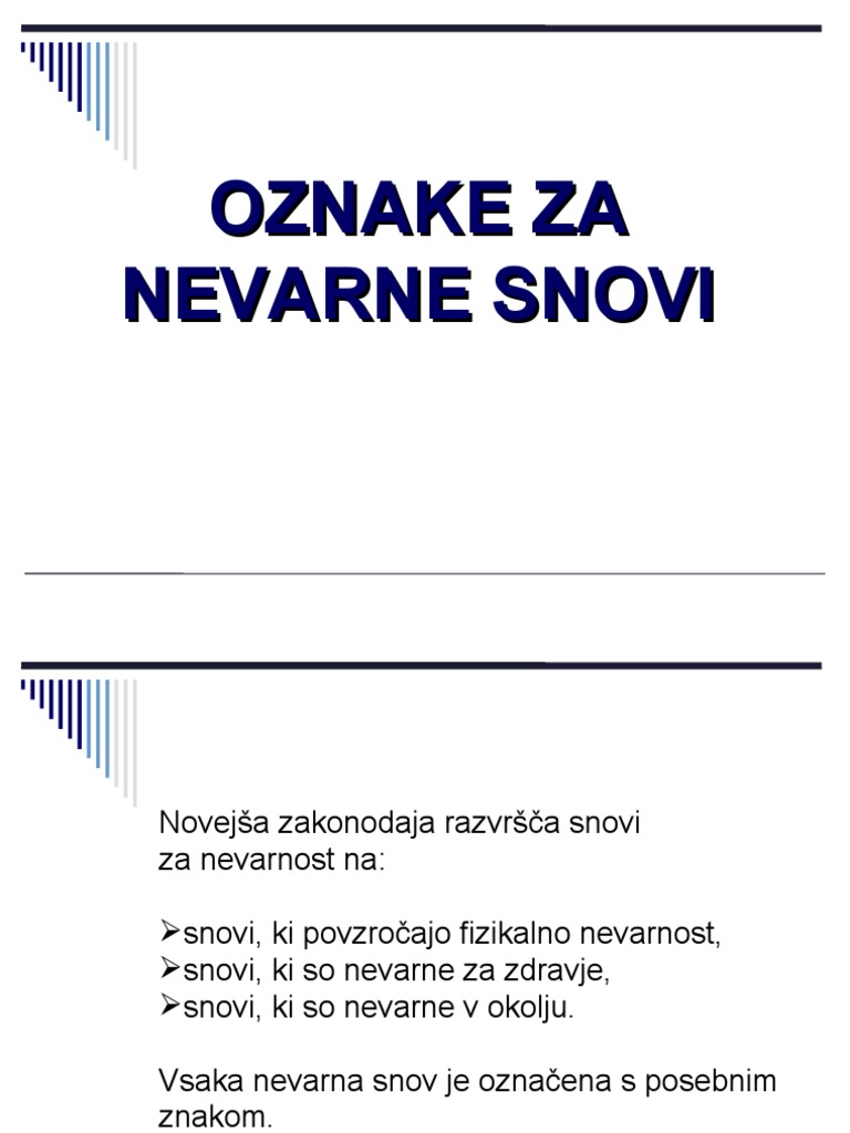 Oznake Za Nevarne Snovi | PDF