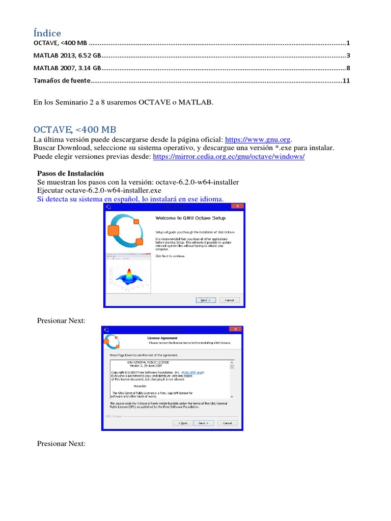 Guía Instalación MATLAB - OCTAVE | PDF