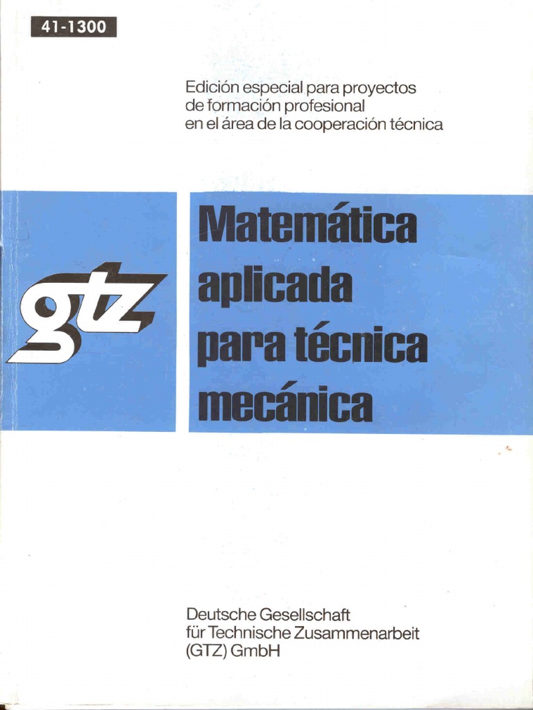 Matematica Aplicada para Técnica Mecánica GTZ Metalmecánica | PDF