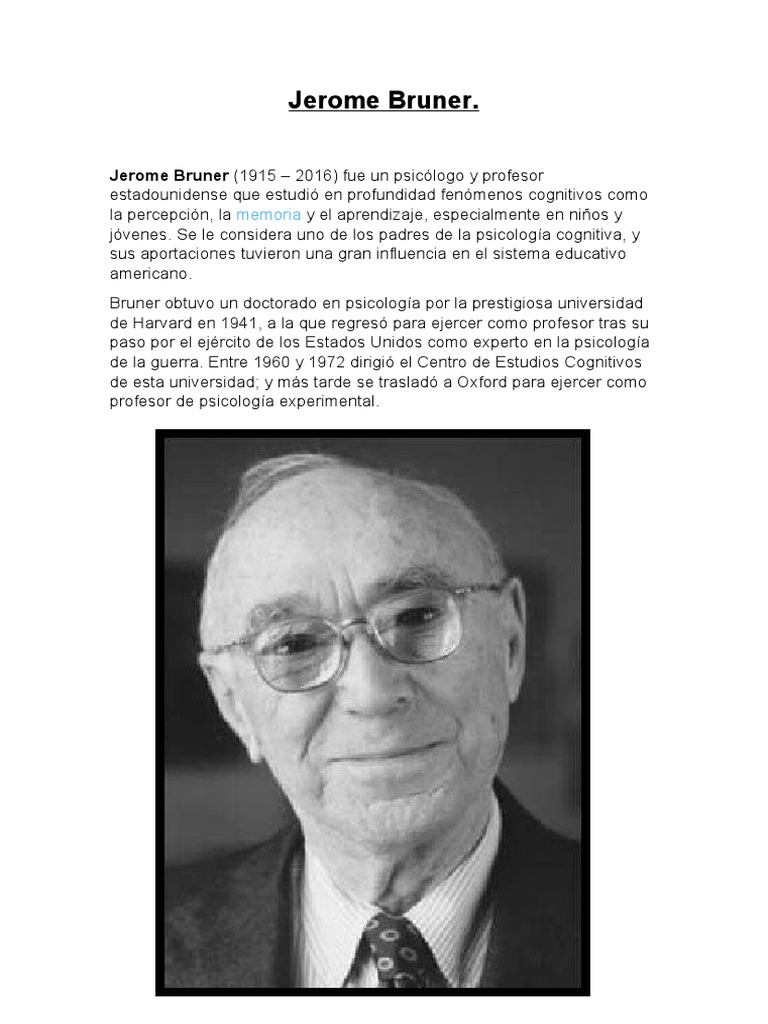 Jerome Bruner Bill | PDF | Sicología | Aprendizaje