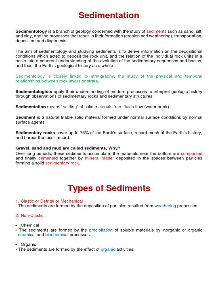 Sedimentology and Depositional Environments | PDF | Sedimentary Rock ...